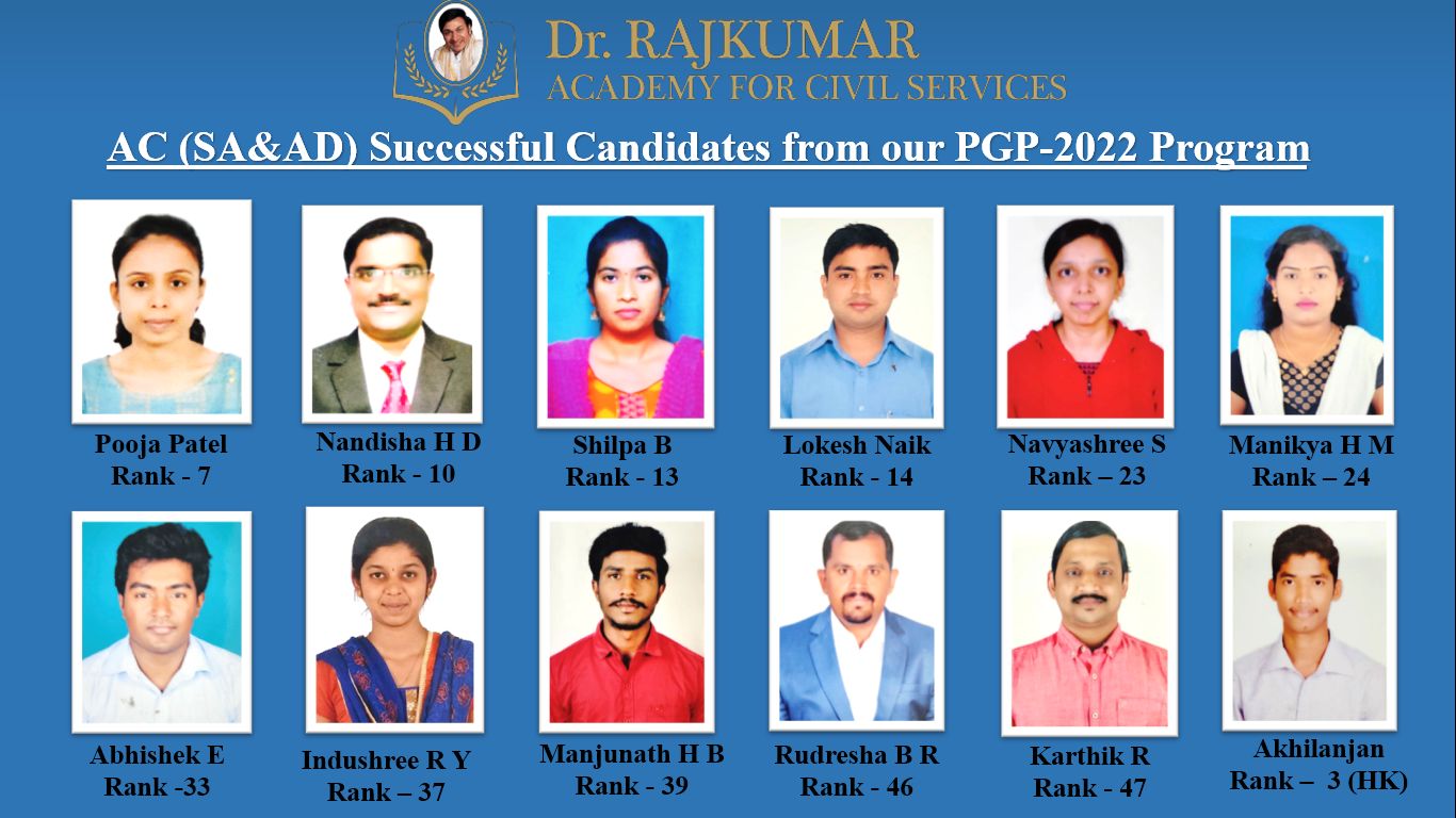 Achievements - Dr Rajkumar IAS/KAS Academy